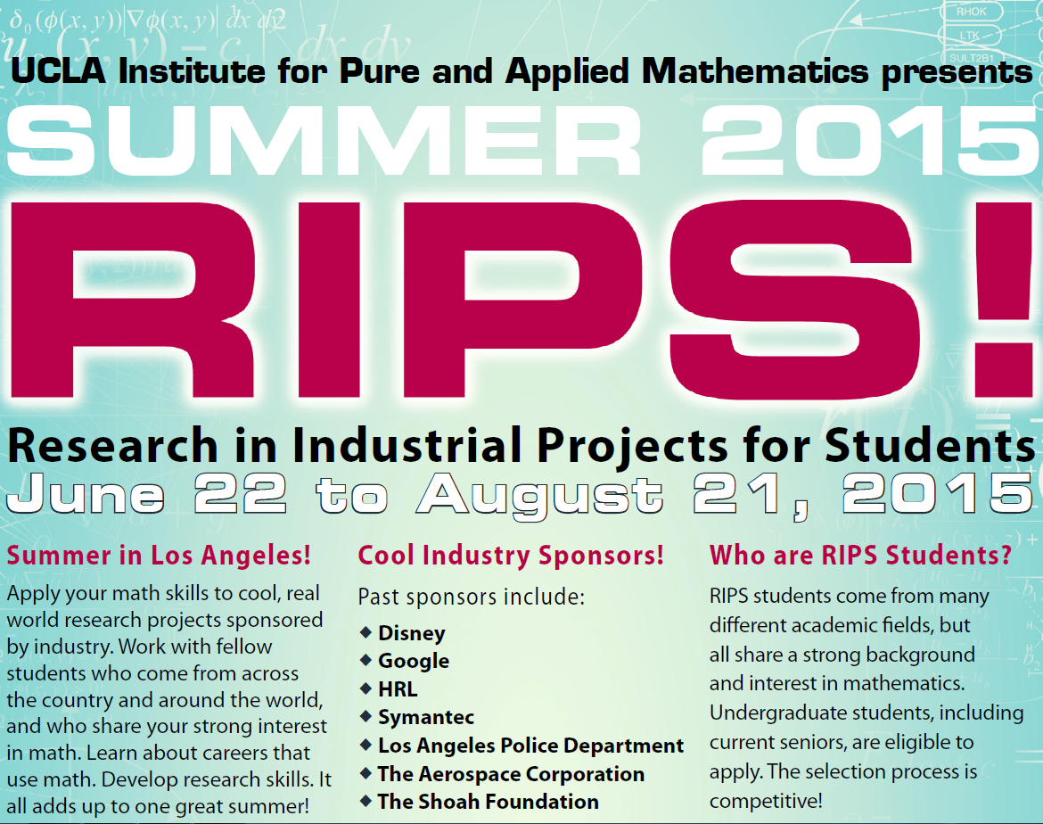 Research in Industrial Projects for Students (RIPS) 2015 - IPAM